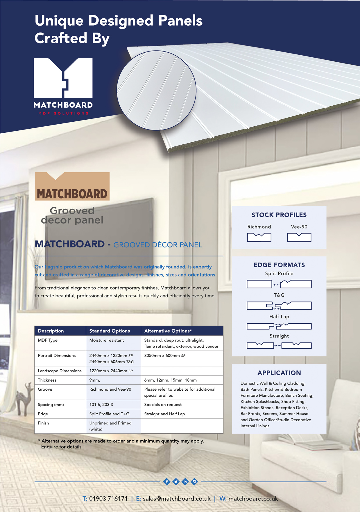 Product Leaflet Downloads – Matchboard Ltd