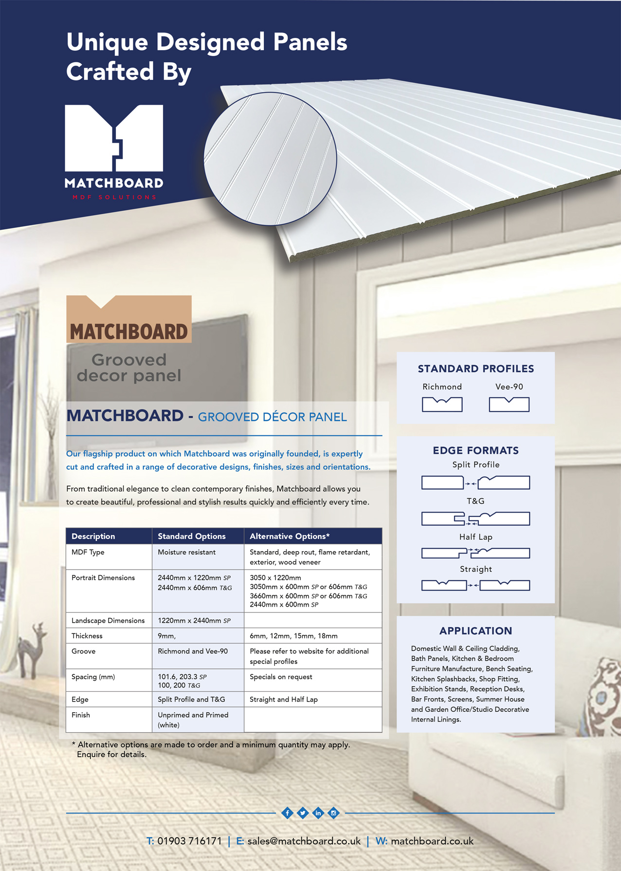 Product Leaflet Downloads – Matchboard Ltd
